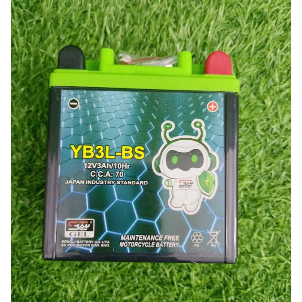 ( SC64 ) YB3L-BS / YB3L BATTERY GEL KRISS / DINAMIK 125 / RC80 / RC100 ...