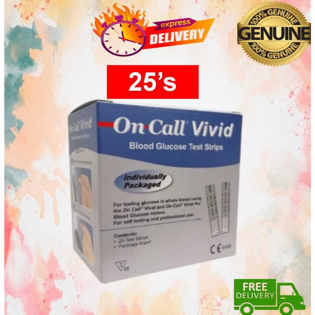 ON CALL Vivid blood glucose test strip 25's | Shopee Malaysia