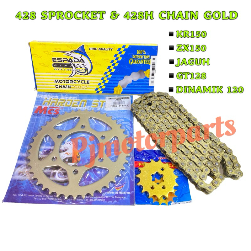 KR150 ZX150 KRR150 JAGUH GT128 DINAMIK 120 FRONT REAR 428 SPROCKET ...
