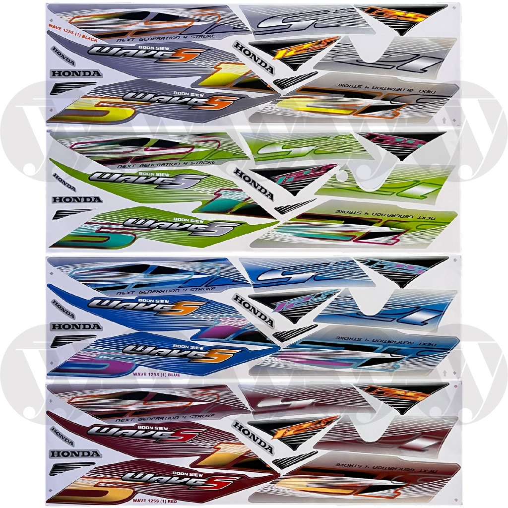 Honda wave 125s (1) premium body cover sticker stripe 1set | Shopee ...