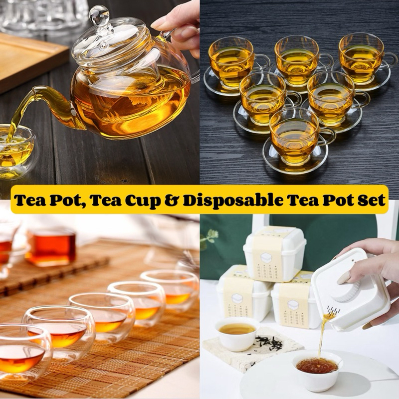600ML Heat Resistant Glass Flower Tea Pot Thickened Glass Cup with ...