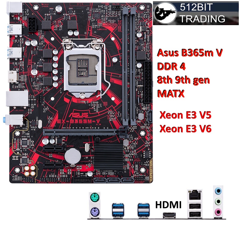 Asus b365m V Motherboard 8th 9th gen intel (used) | Shopee Malaysia