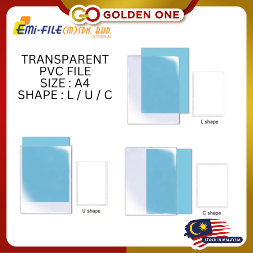 EMI Transparent PVC Holder File ( L Shape / U Shape / C Shape ) (Price ...