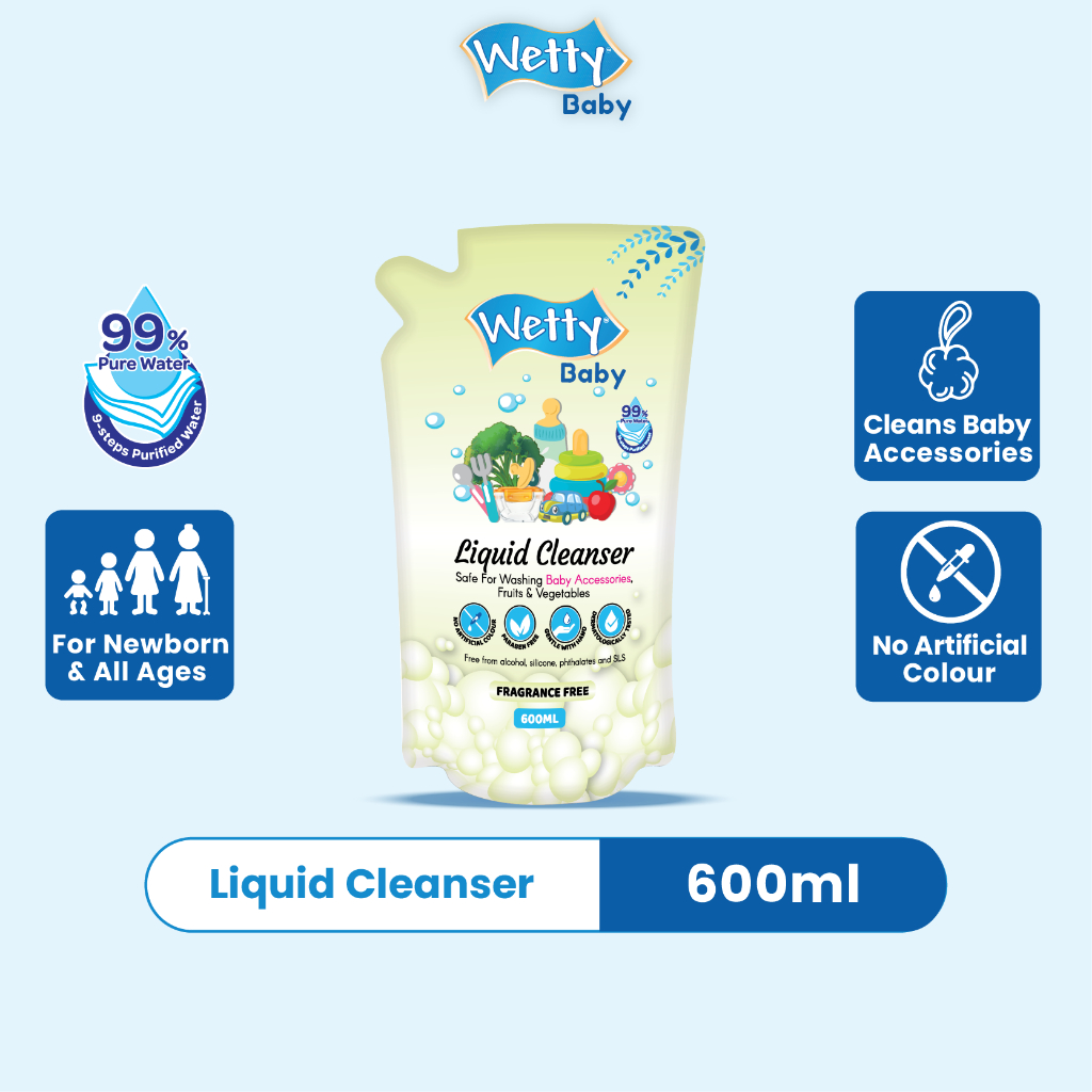 Wetty Baby Liquid Cleanser (600ml )(Refill Pack) | Shopee Malaysia