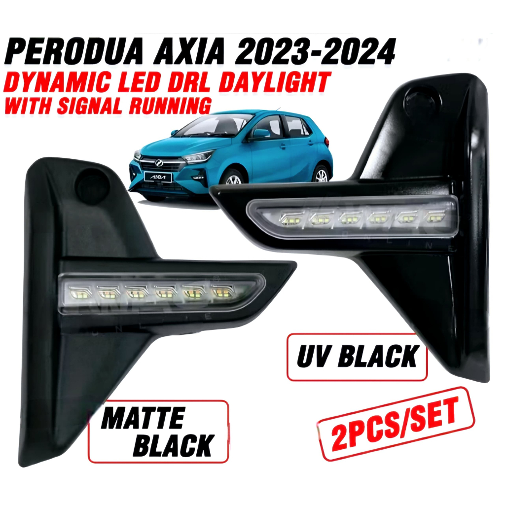Perodua Axia 2023 Front Bumper LED DRL Daylight+Running Signal With ...