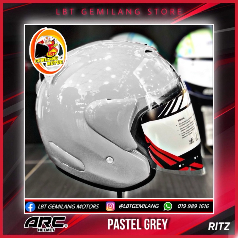 ARC Helmets RITZ [PASTEL GREY] | Shopee Malaysia