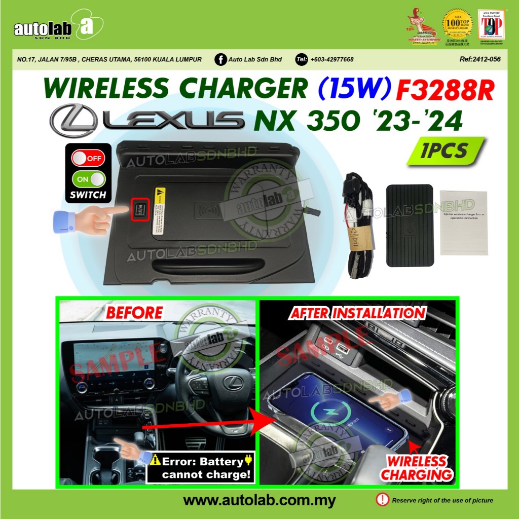 Lexus NX350 2023-2024 WIRELESS CHARGER Phone Holder Fast charging (15W ...