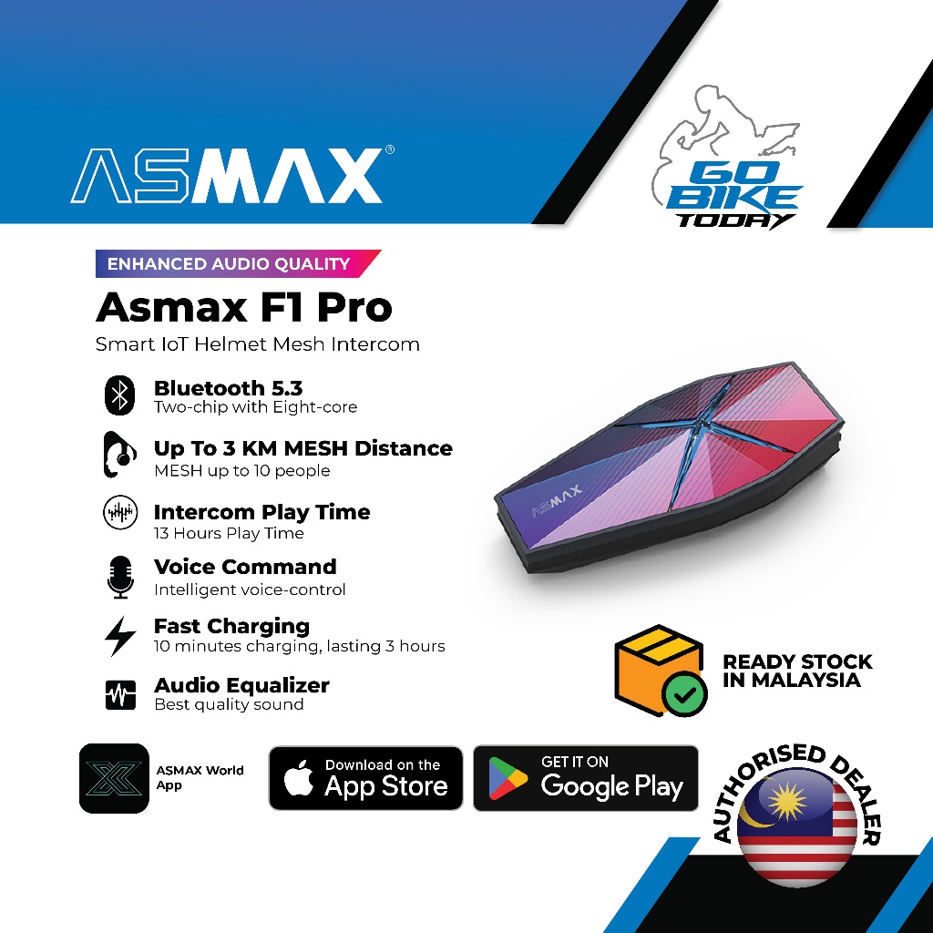 ASMAX Mesh Intercom F1 Pro (MALAYSIA MCMC APPROVED) | Shopee Malaysia