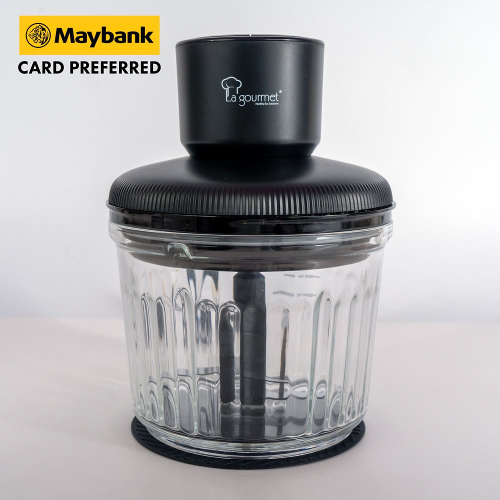 La gourmet Healthy Glass Chopper, 2L Matt Black | Shopee Malaysia