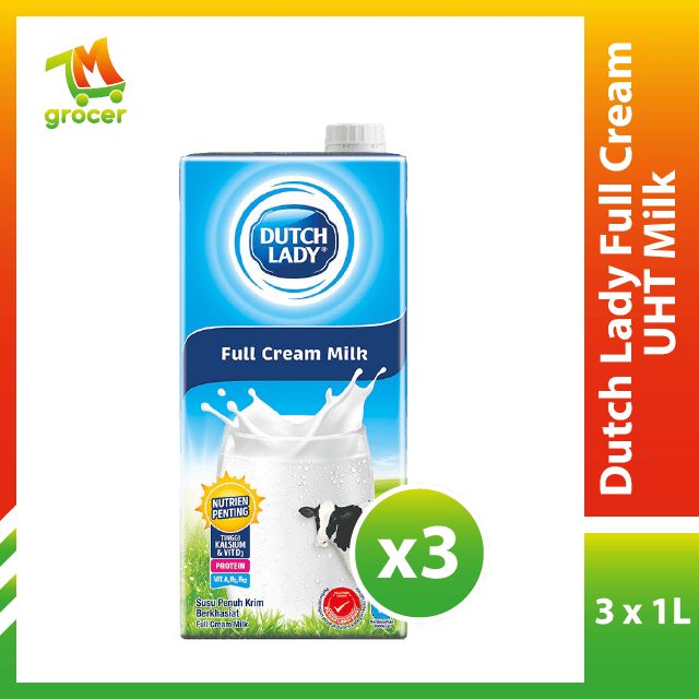 Dutch Lady UHT Milk Full Cream 1L x 3 | Shopee Malaysia