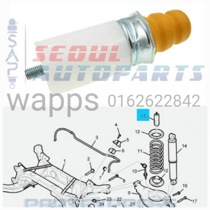 STOPPER BUSH & DUST COVER - ABSORBER REAR (2 SIDE) = Chevrolet Captiva ...