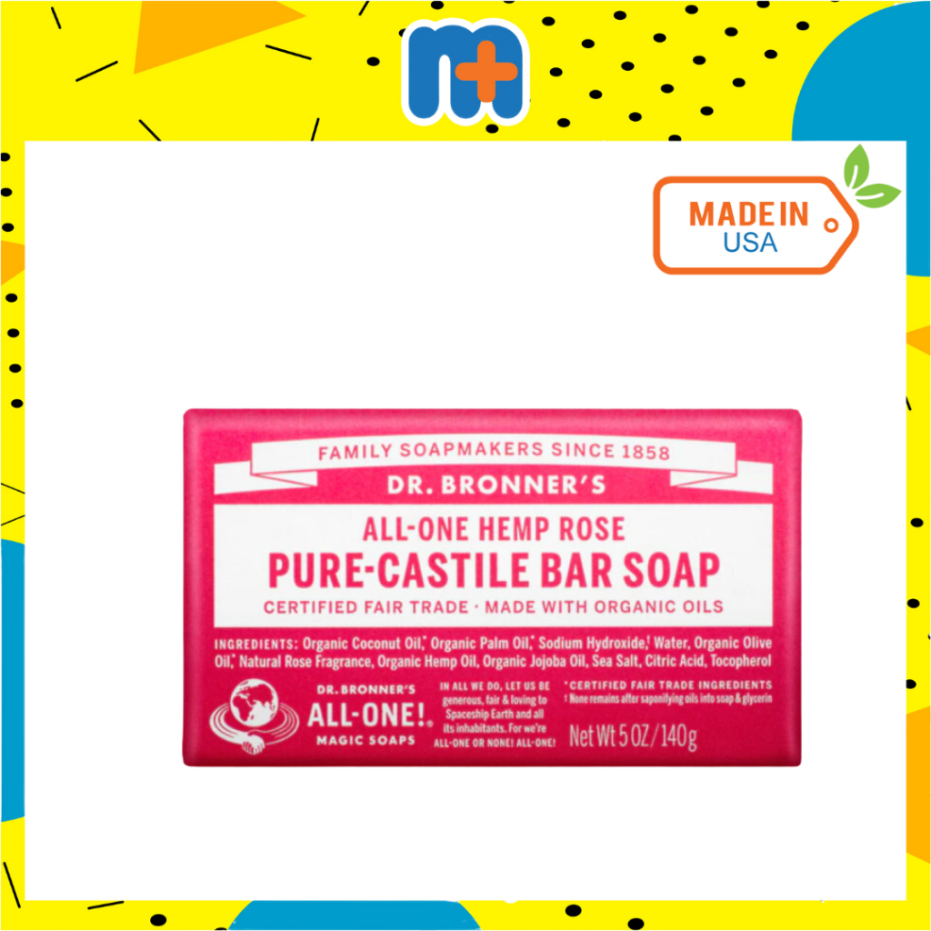 [MPLUS] DR. BRONNER'S - Rose Pure Castile Bar Soap - 5OZ | Shopee Malaysia
