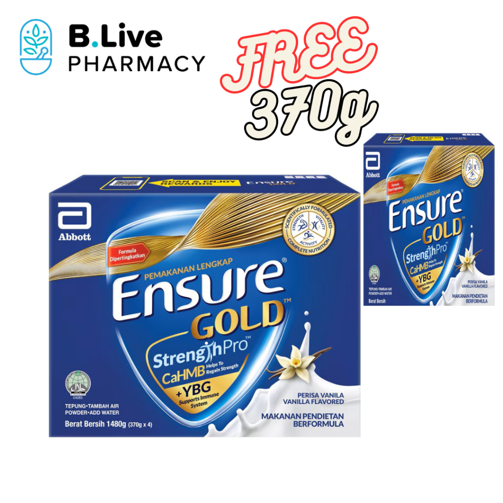 New Ensure Gold Vanilla Flavor HMB plus YBG 1.48kg FOC 370G | Shopee Malaysia