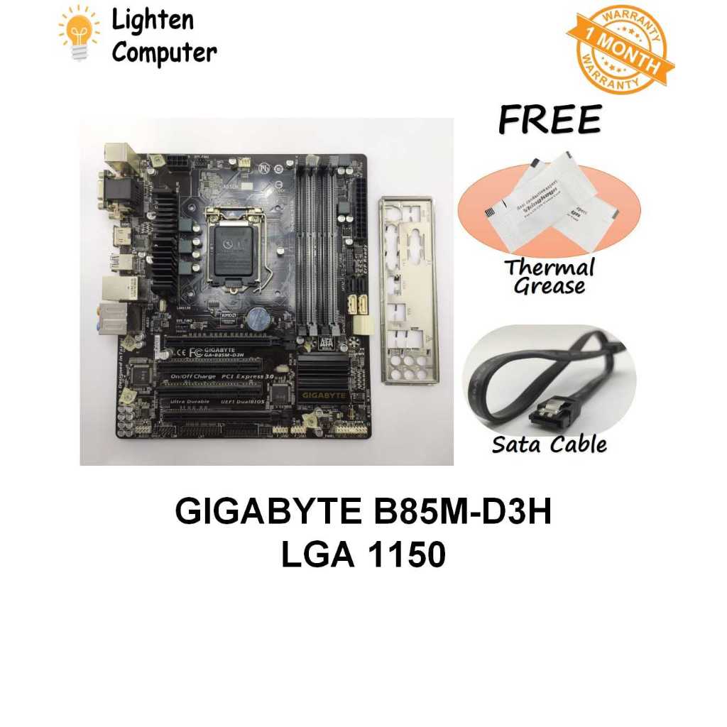 【USED】 GIGABYTE B85M-D3H Motherboard | B85 | LGA 1150 | 4th Gen Intel | mATX Micro ATX | Shopee ...