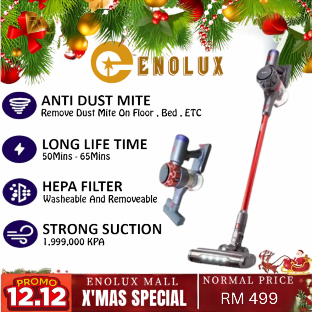 ENOLUX Vacuum Cordless Vacuum Cleaner 无线吸尘机 V50 PRO With Dust Mite ...