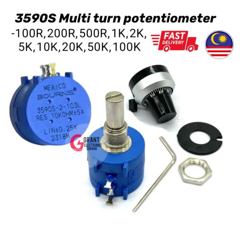 3590s Precision Potentiometer Multi Turn Adjustable Resistor | Shopee Malaysia