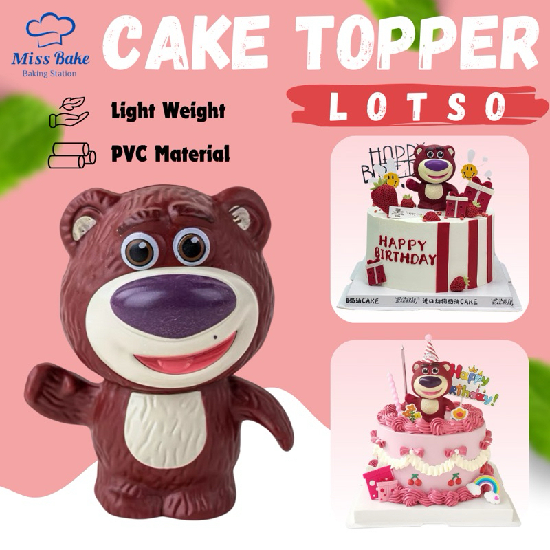 MISS BAKE Lotso Cake Topper Lotso Strawberry Bear Birthday Cake ...