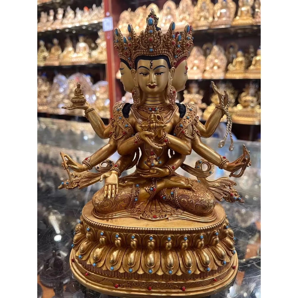 Copper gilding ushnisha vijaya Buddha statue Nepal Tibet Namgyalma ...