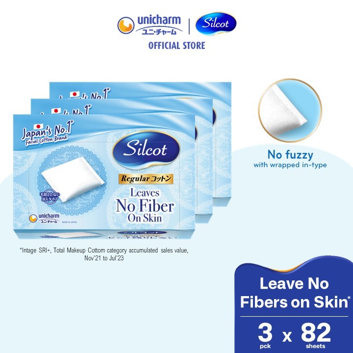 Silcot Regular Facial Cotton Puff 82pcs (3 Packs) | Shopee Malaysia