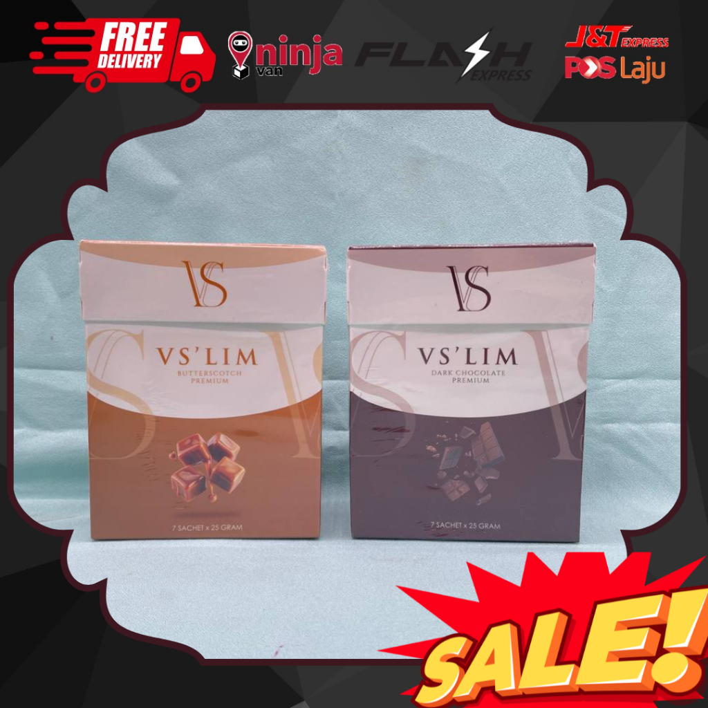 VS'LIM DRINKS ORIGINAL 2 FLAVORS BUTTERSCOTCH & CHOCOLATE 7 SACHETS X ...