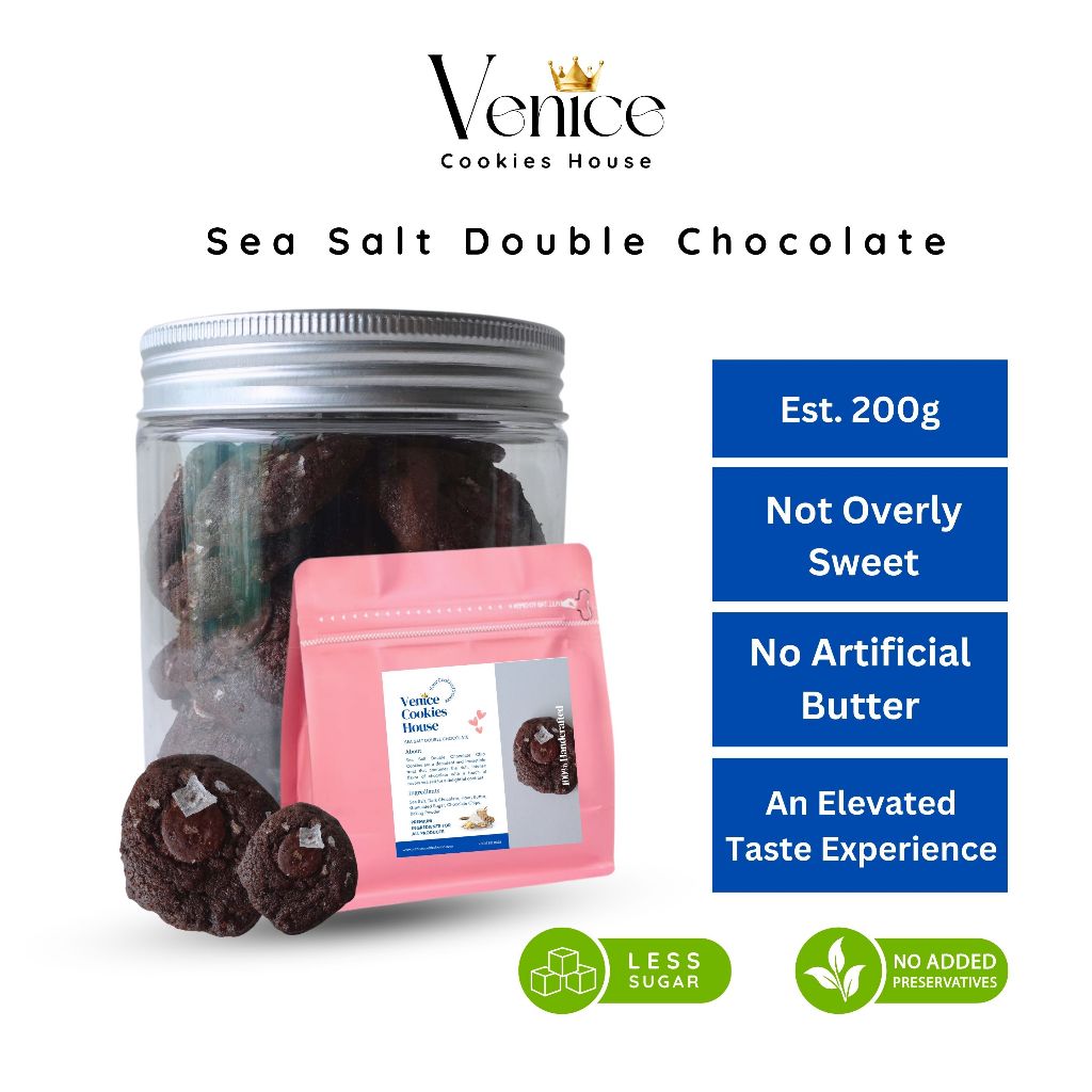 Sea Salt Double Chocolate Cookies (90g/180g) | Shopee Malaysia