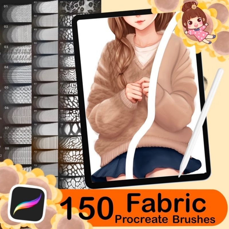 150 Fabric Texture Procreate Brush | Shopee Malaysia
