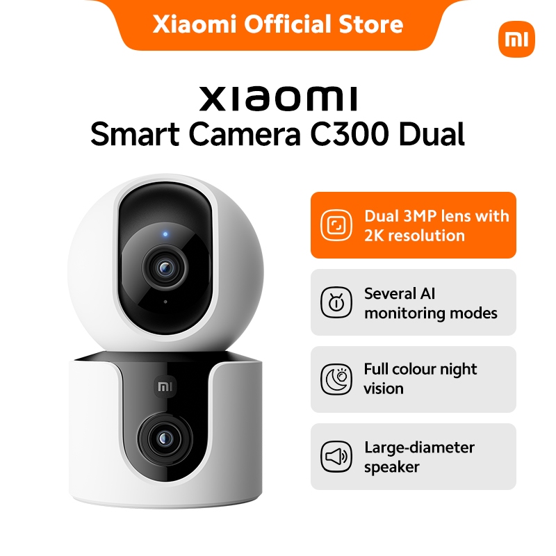 Xiaomi Smart Camera C300 Dual Both 3MP cameras/360° panning/Wi-Fi 6/app control | Shopee Malaysia