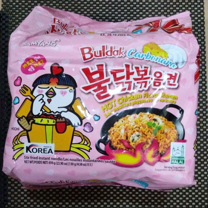 SAMYANG RAMEN Halal Hot Chicken Carbonara 130g x 5 Pek (Exp: 29/10/2025) | Shopee Malaysia