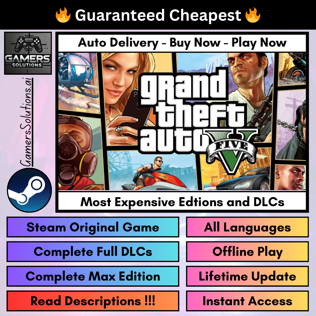Grand Theft Auto V Legacy GTA 5 [Auto Delivery] [Full DLC] [Steam Offline] PC Game Lifetime ...