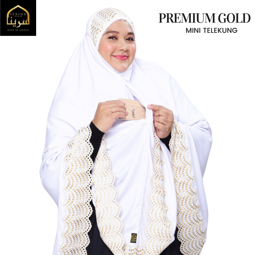 SERINA Inspire Telekung Top PREMIUM GOLD Mini Umrah Cotton Premium ...