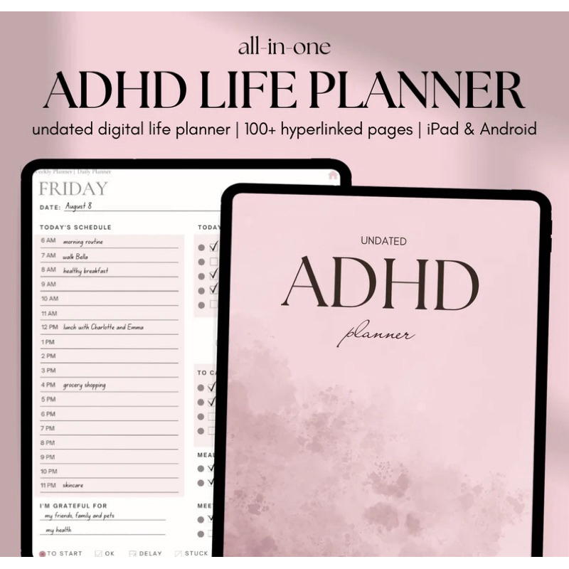 ADHD Digital Planner - Undated iPad and Android Planner, GoodNotes ADHD ...