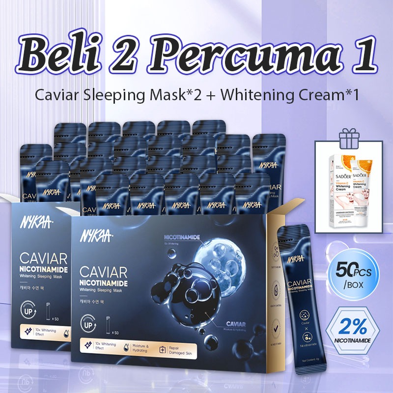 Nykaa Caviar Sleeping Mask Collagen Masker Muka 50pcs/box Whitening ...