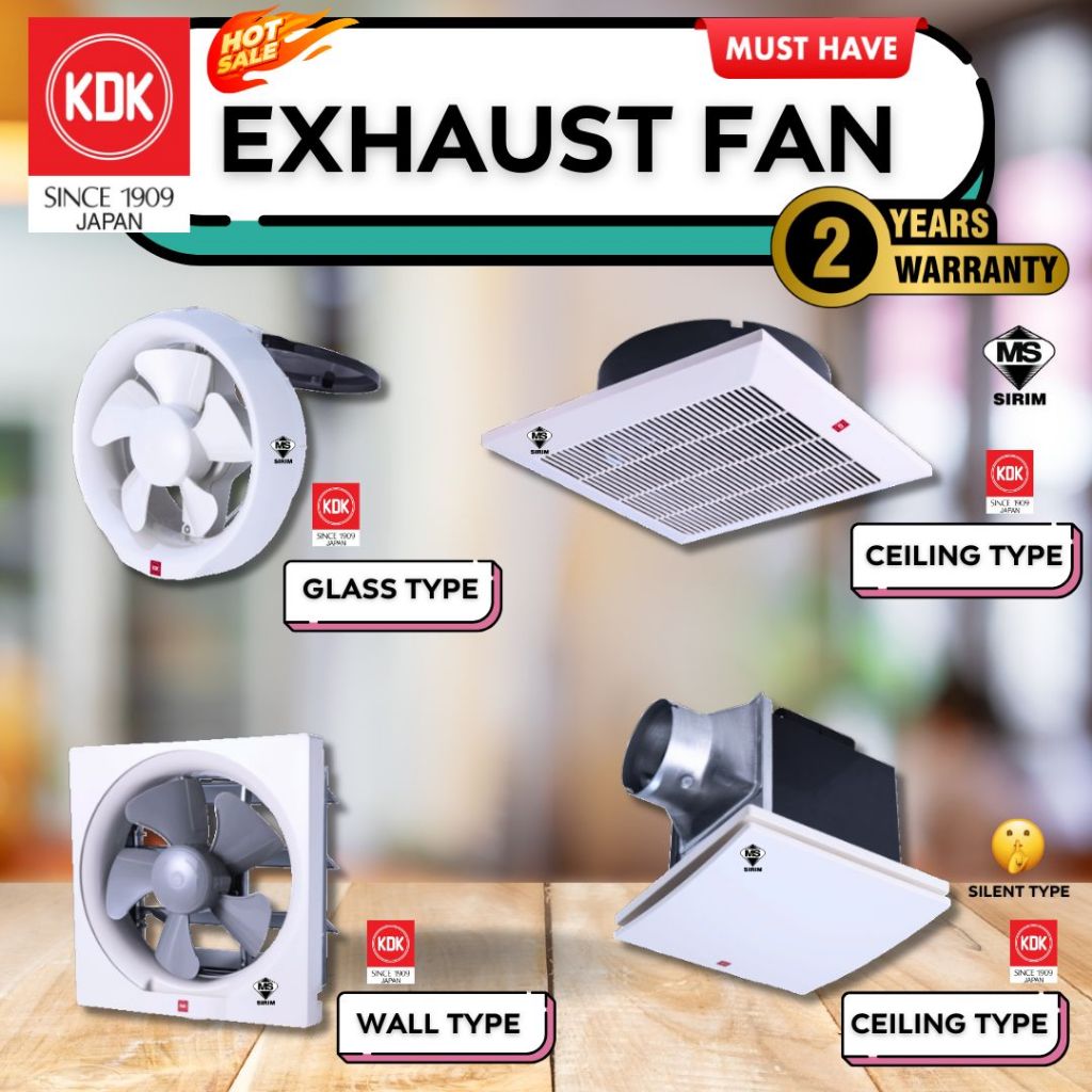 Panasonic KDK Ceiling Glass Wall Exhaust Fan 8 10 12 Kipas Exhast ...