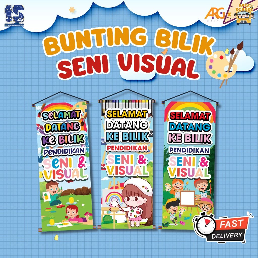 Bunting Pintu Selamat Datang Bilik Pendidikan Seni Set Keceriaan ...