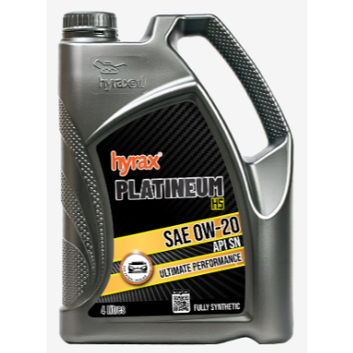 HYRAX PLATINEUM 0W-20 API SN(FULLY SYNTHETIC PETROL ENGINE OIL- 4 LITRE ...