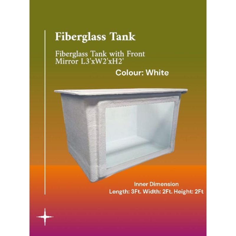 Fiberglass Tank with Side Mirror L3'XW2'XH2' | Shopee Malaysia