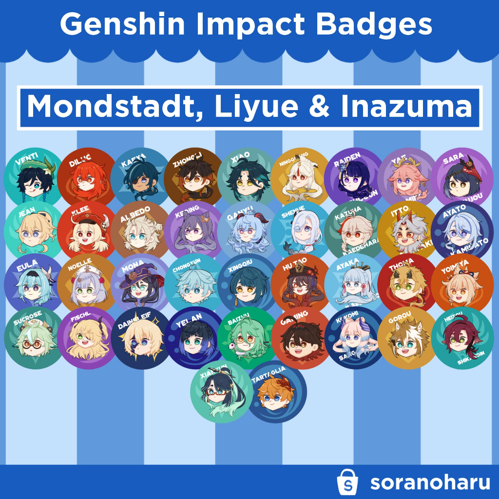 Genshin Impact Badges Mondstadt Liyue Inazuma | Shopee Malaysia