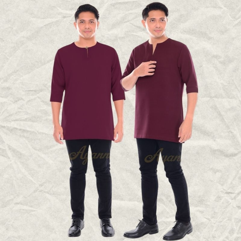 KURTA TEMA BURGUNDY SEDONDON RAYA 2025 | Shopee Malaysia