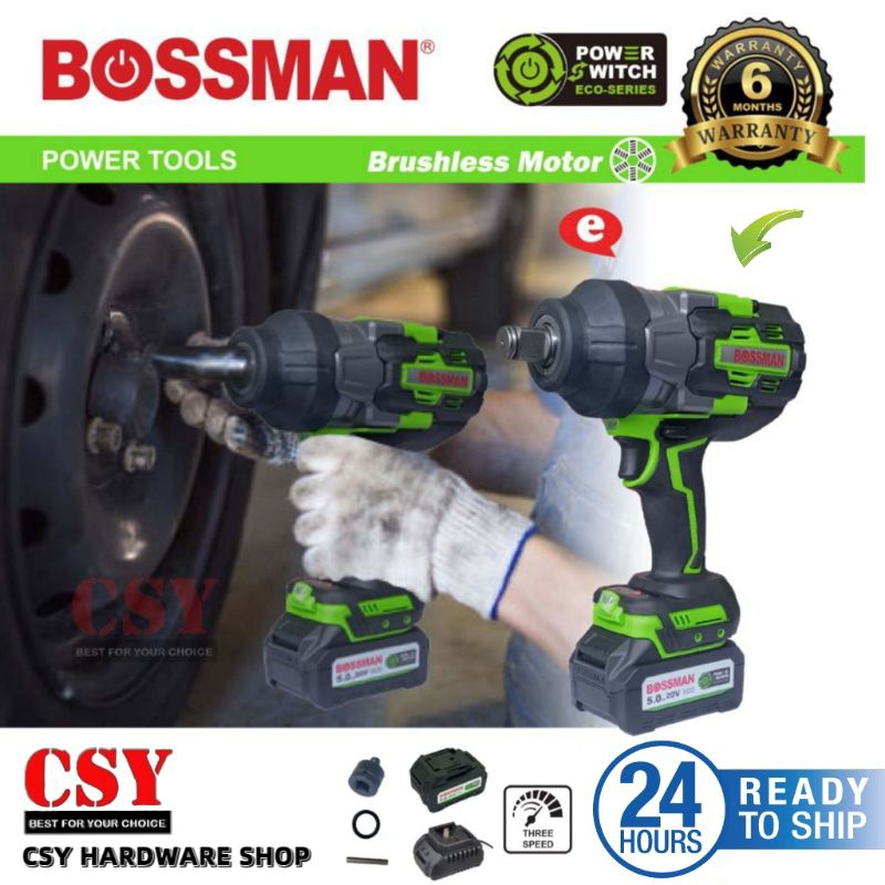 BOSSMAN Cordless Brushless Impact Wrench BIW996 20V 3/4'' 1300NM ...