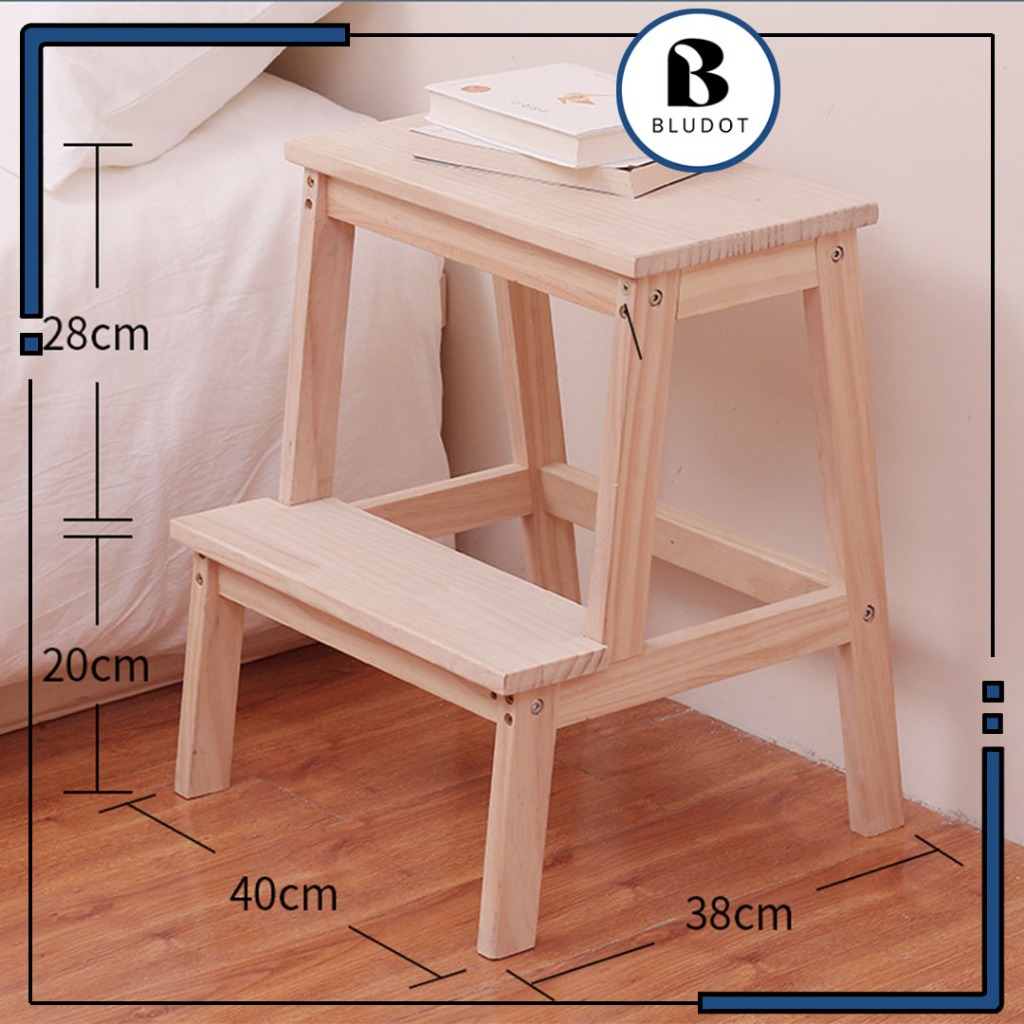 STEP STOOL ASPEN STOOL WOODEN STEP STOOL DECORATIVE STOOL BANGKU TANGGA ...