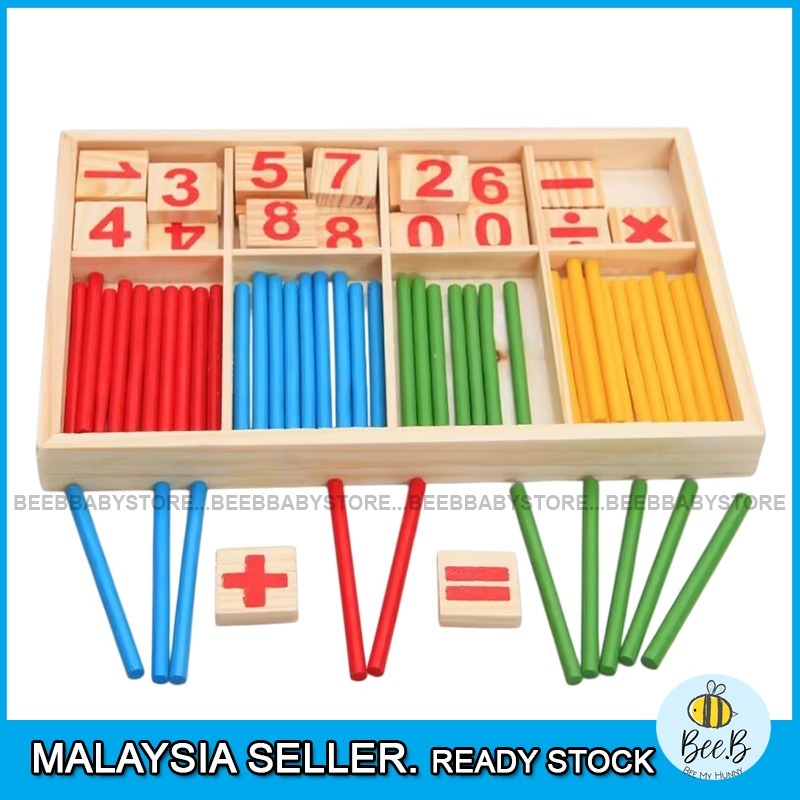 Mainan Pendidikan Awal Montessori Kayu Mathematical Intelligence ...