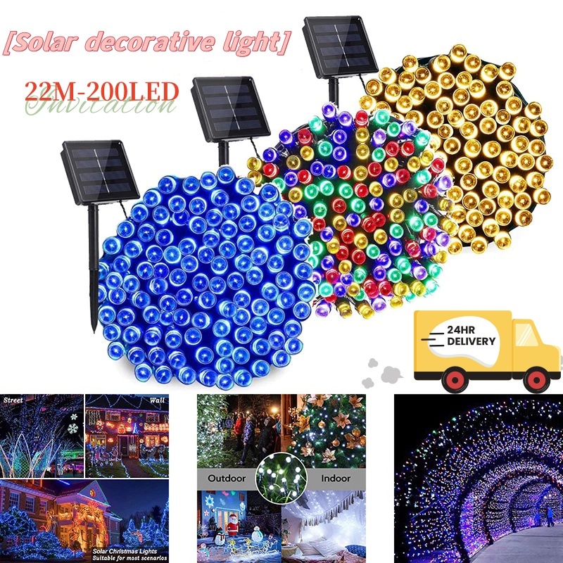 200LED 22M solar outdoor light waterproof solar string light Muslim Eid ...