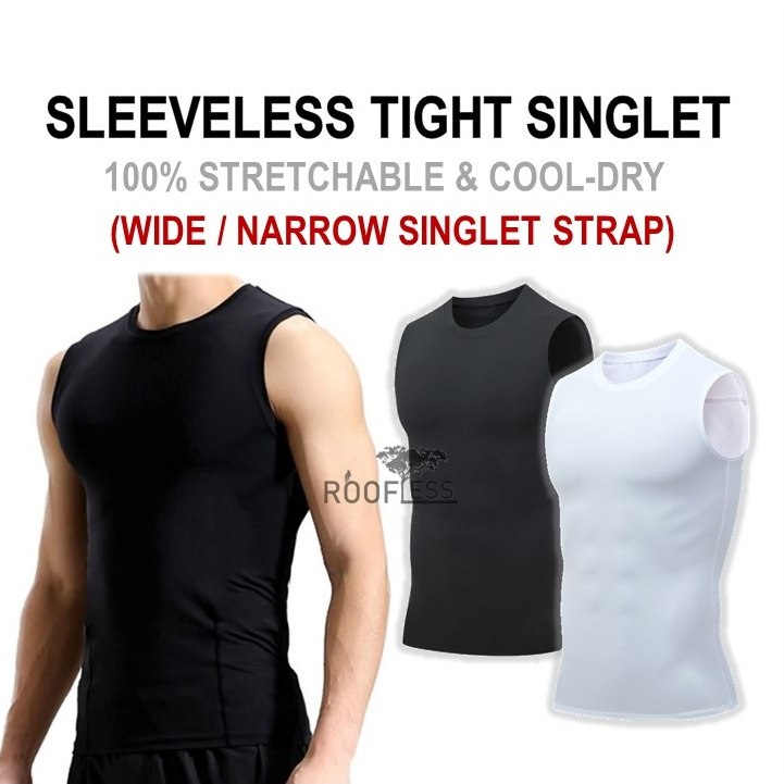 ROOFLESS Tank Top Men Singlet Men Compression Shirt Baju Gym Singlet ...