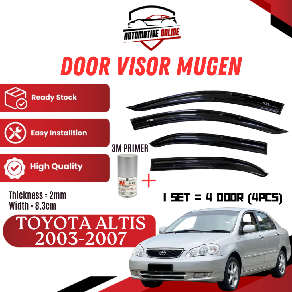 Toyota Altis 2003-2007 (4pcs/set) Door Visor Mugen Style Air Press ...