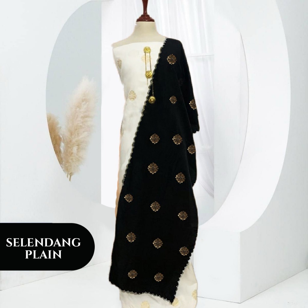 Selendang Plain Cotton Tenun - Tudung Shawl Sulam, Elegan dan Selesa ...