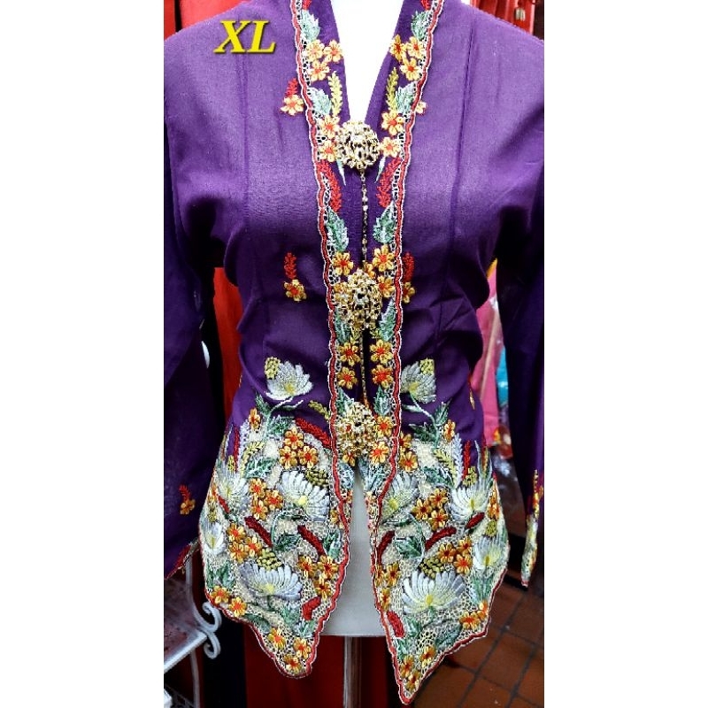 Kebaya Sulam Nyonya Embroidery Traditional Hand Made (XL) | Shopee Malaysia