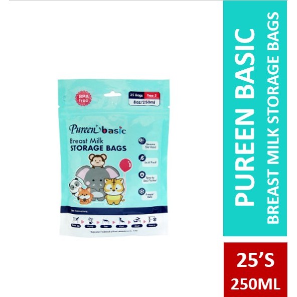 PUREEN BASIC BREAST MILK STORAGE BAGS 250ML/8OZ 25'S | Shopee Malaysia