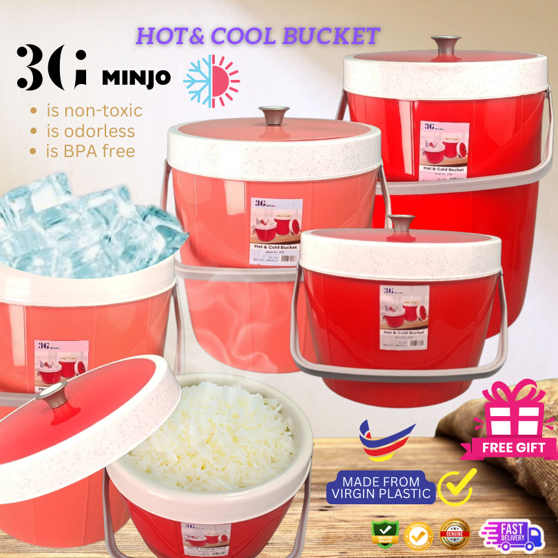 3GMINJO 100%VIRGIN PLASTIC HOT & COLD ICE BUCKET/BPA FREE INSULATED ...