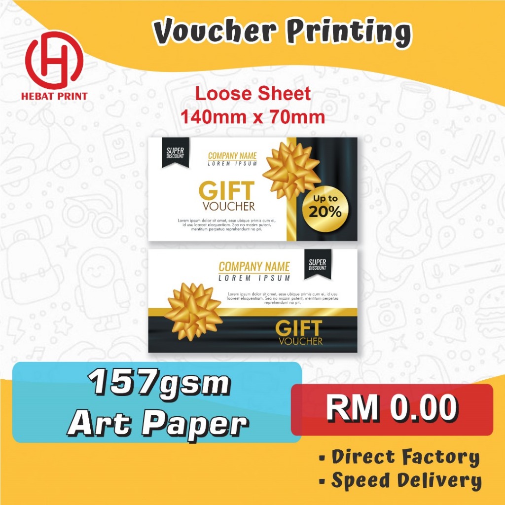 Voucher Printing / Coupon Printing Colour 140mm x 70mm | Shopee Malaysia