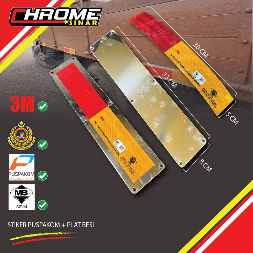 UNIVERSAL STIKER KUNING MERAH/PUSPAKOM SIDE BODY | Shopee Malaysia